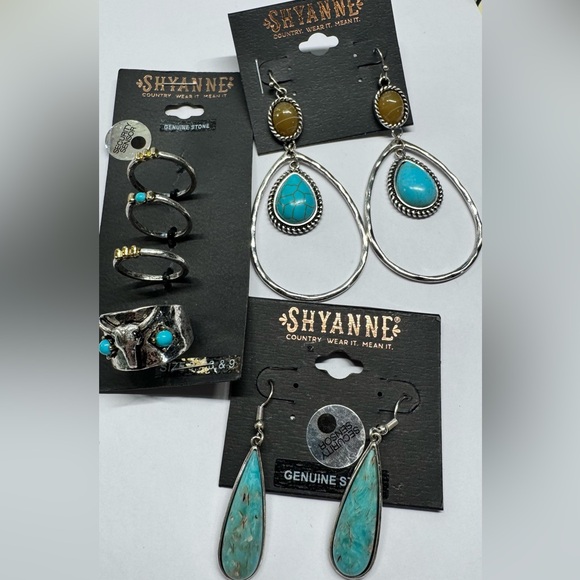 Shyanne | Jewelry | Shyanne Turquoise And Brown Earrings Set | Poshmark